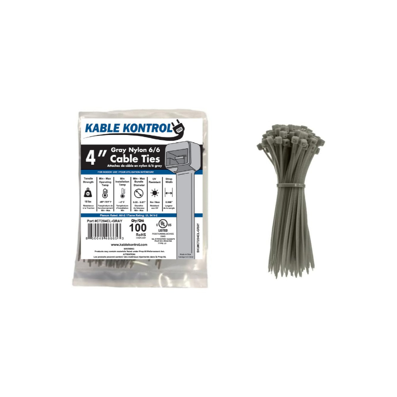 Kable Kontrol® Nylon Colored Zip Ties 4" Inch - 18 Lbs Tensile Strength ...