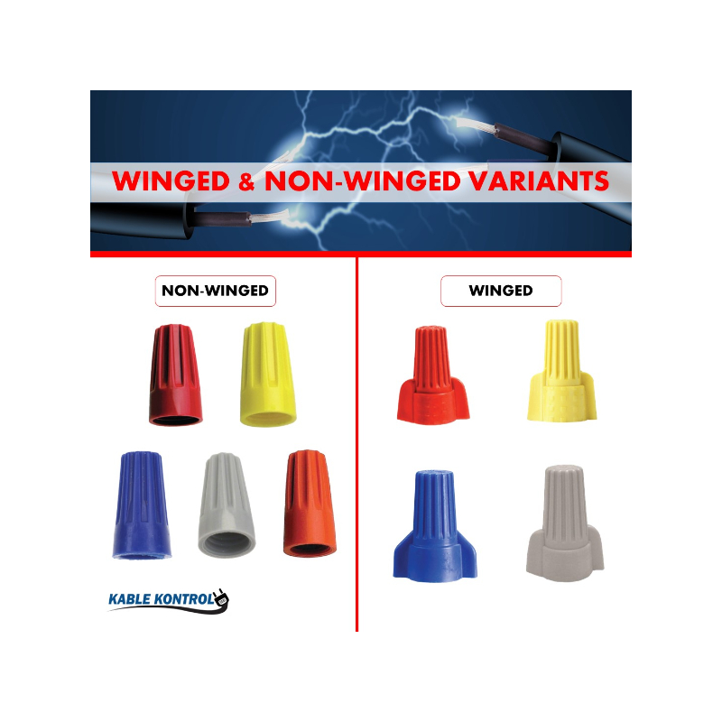 Kable Kontrol® Twist on Electrical Wire Connector Caps - 14 - 12 AWG ...