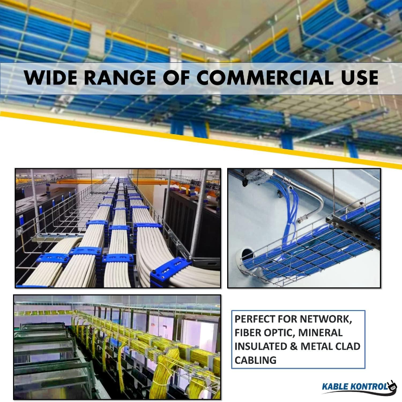 Kable Kontrol® Wire Mesh Cable Tray Straight Section - Electro-Zinc Plated Steel - 8" W x 2" D x ...