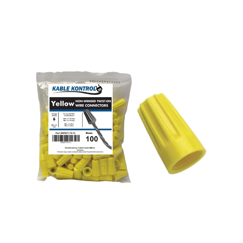 Kable Kontrol® Twist on Electrical Wire Connector Caps - 14 - 12 AWG ...